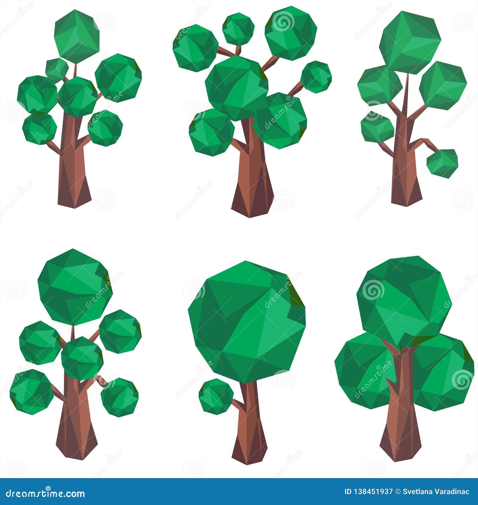 Polygon tree Clip Art. stock vector. Illustration of style - 138451937