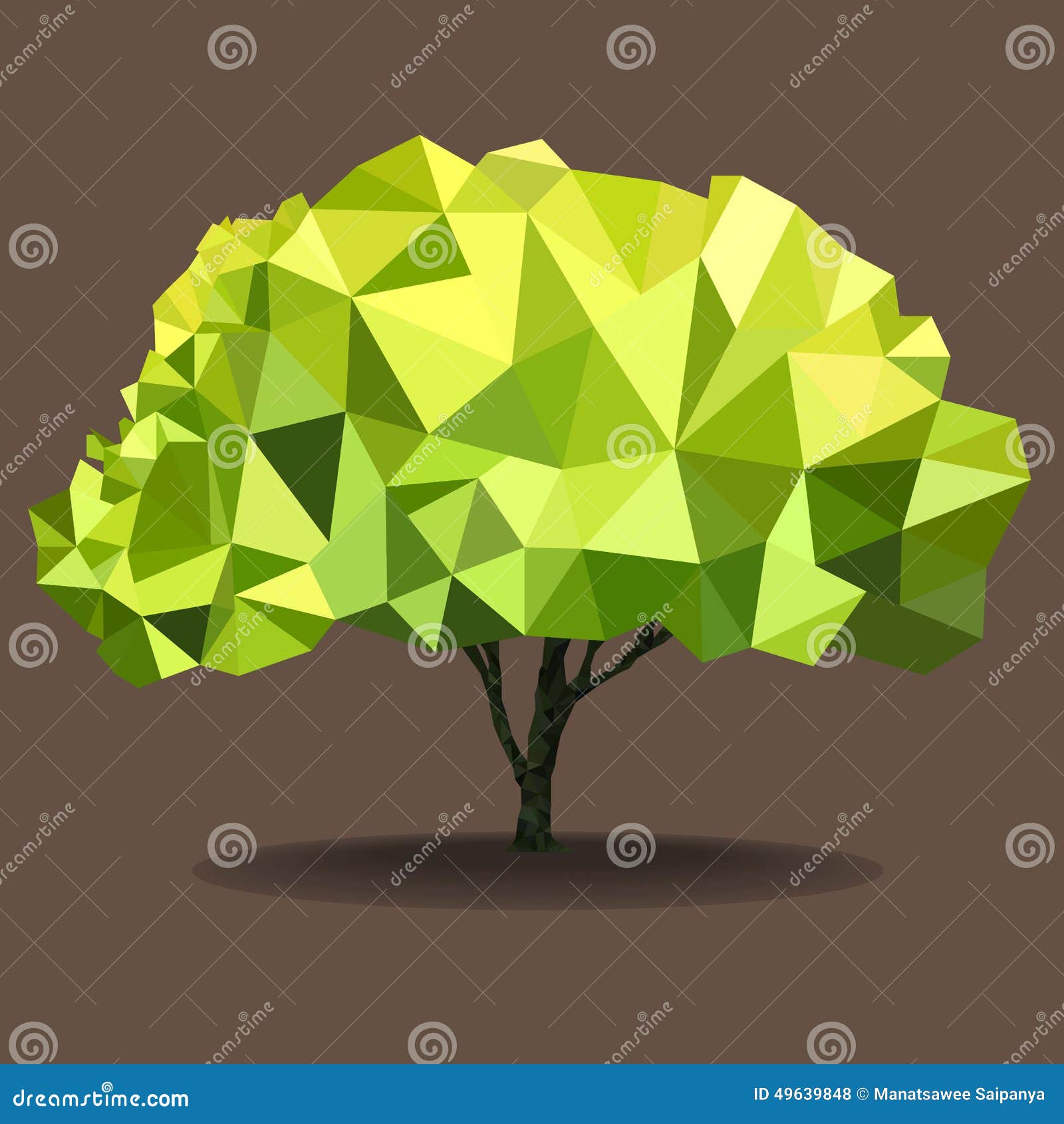 Polygon tree stock vector. Illustration of color, polygonal - 49639848