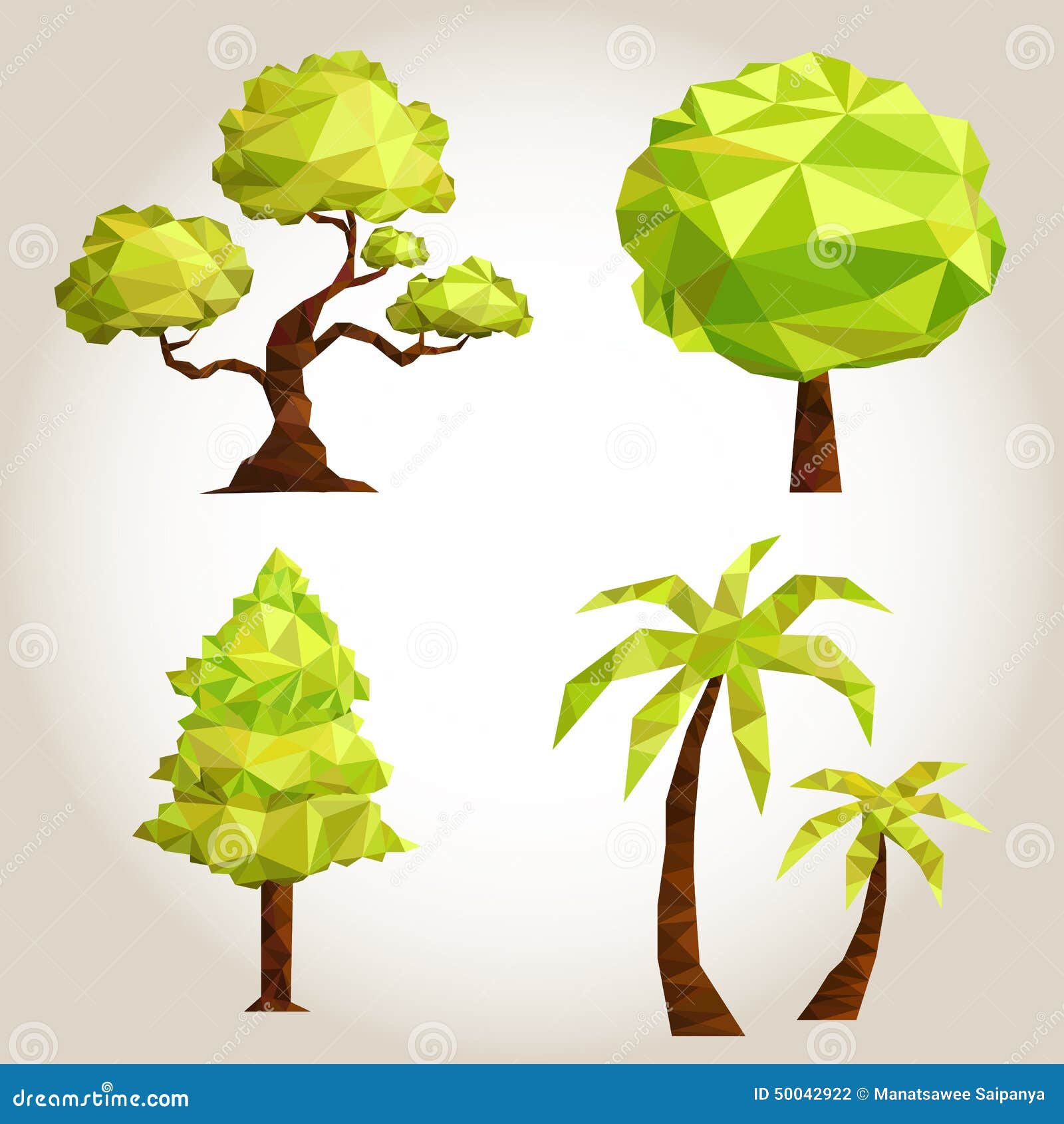 Polygon tree set stock vector. Illustration of symbol - 50042922