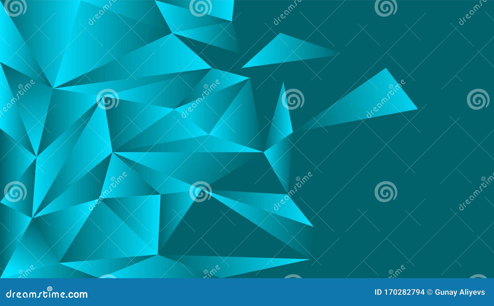 Polygon Triangle in Turquoise Vector Gradient Background Stock Vector - Illustration of glamour ...