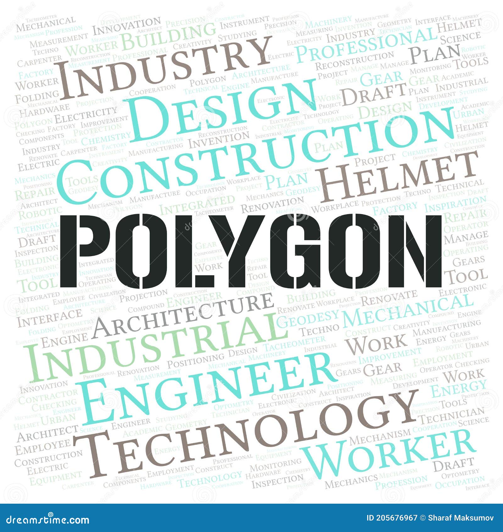 Polygon Typography Word Cloud Create with the Text only Stock ...