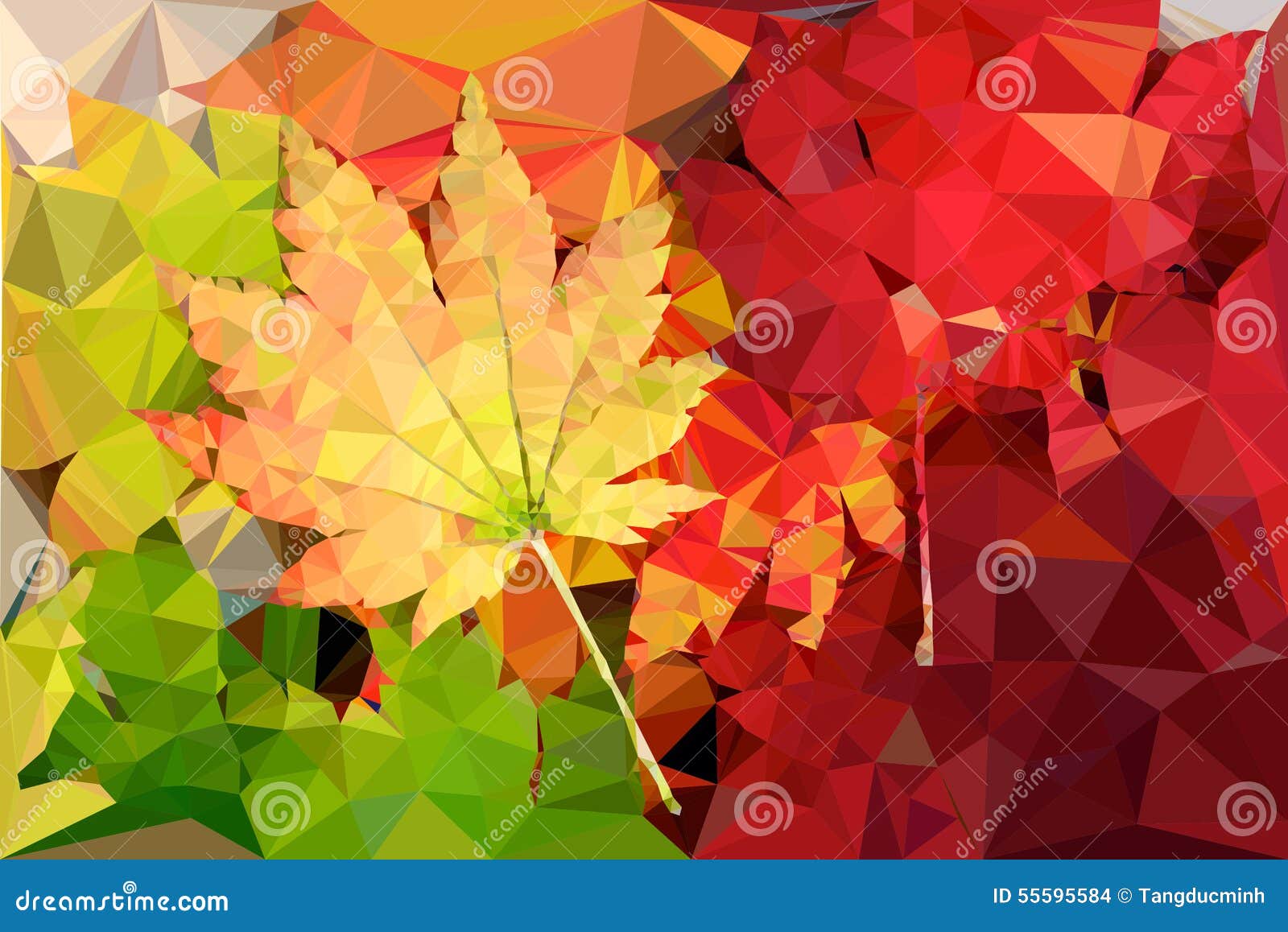 Polygon Vector Colored Leaves Stock Vector - Illustration of vector ...