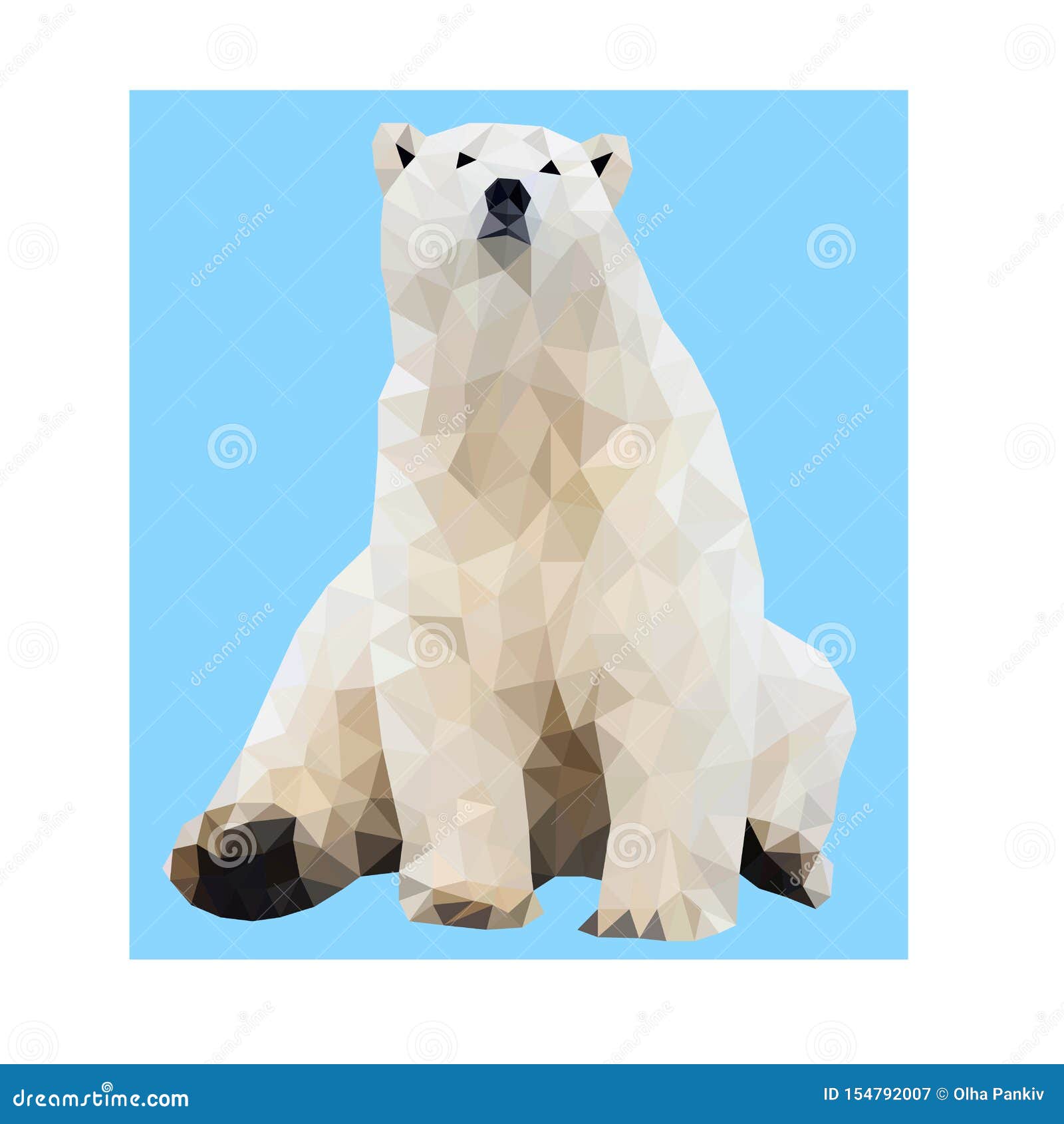 Polygon Vector Cute Polar Bear Stock Vector - Illustration of modern ...