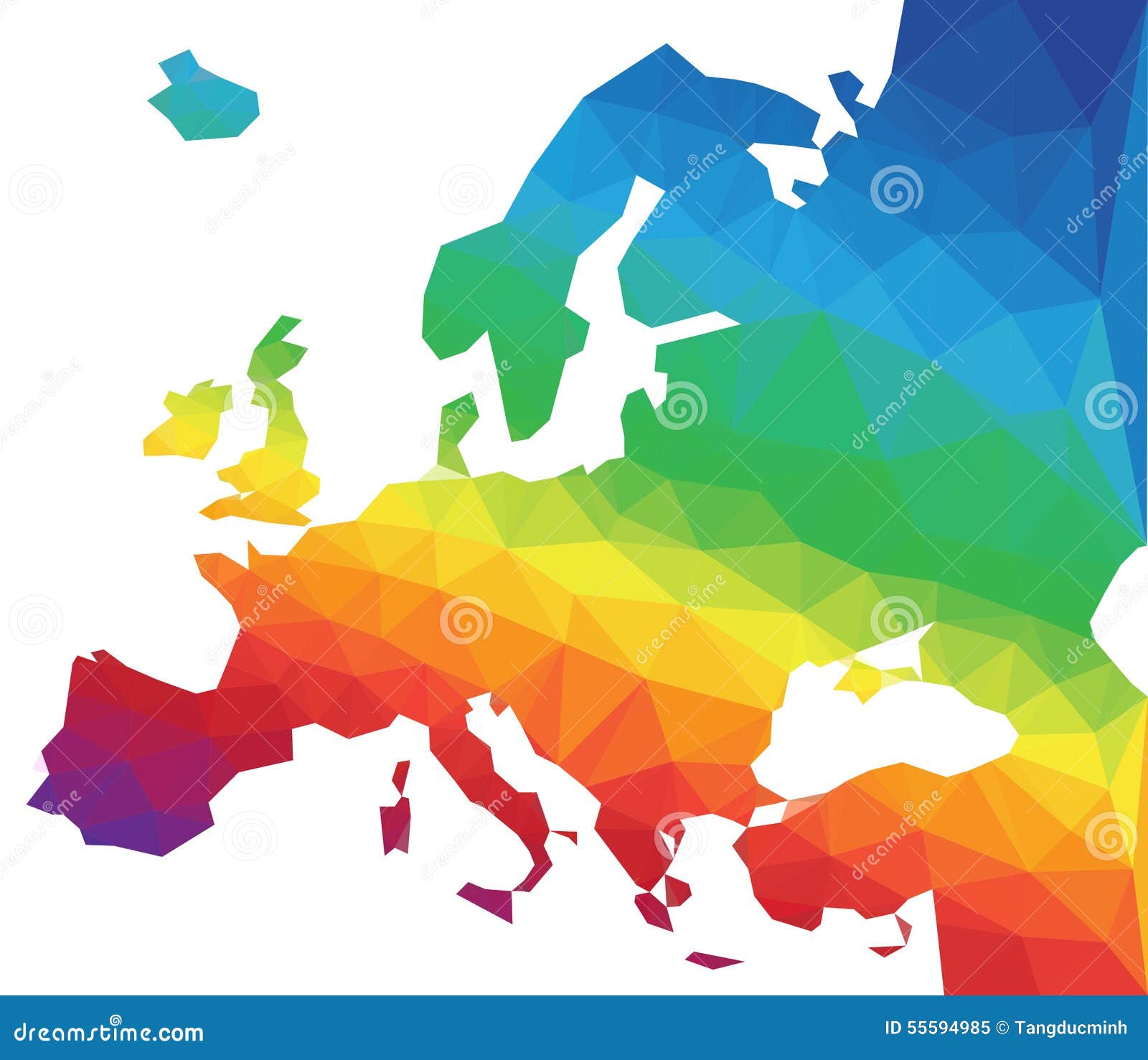 Polygon Vector Europe Map stock vector. Illustration of austria - 55594985