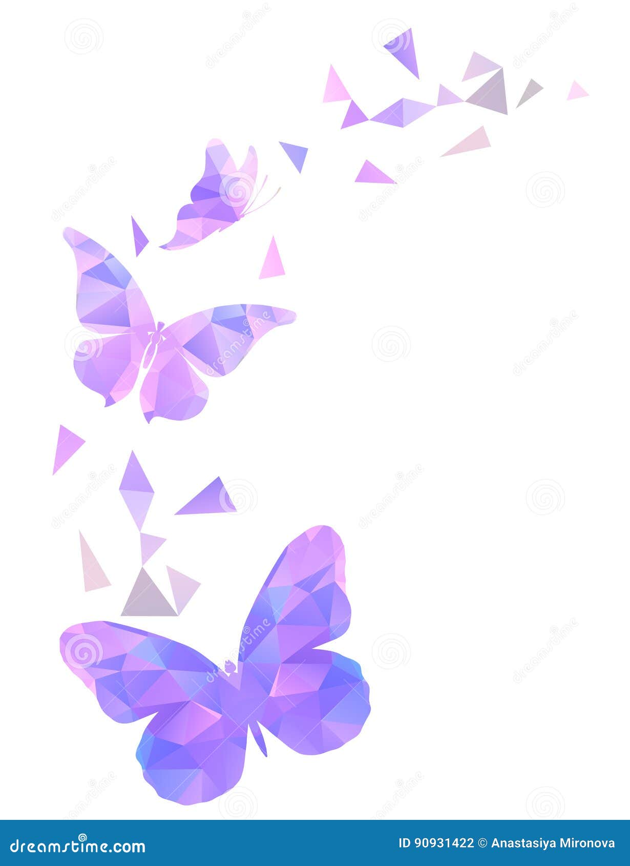 Polygon Vector Flying Butterflies Stock Vector - Illustration of green ...