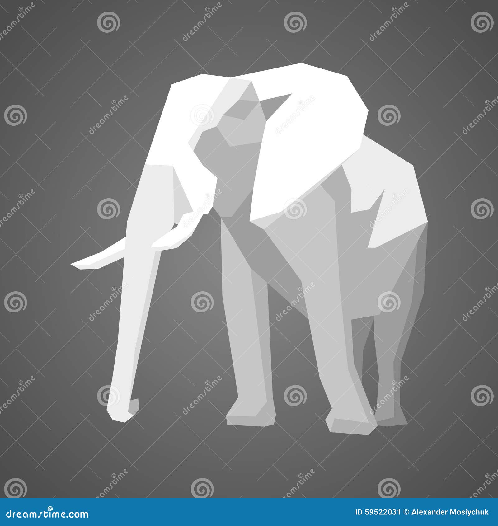 Polygon Vector Illustration of Elephant Stock Vector - Illustration of ...