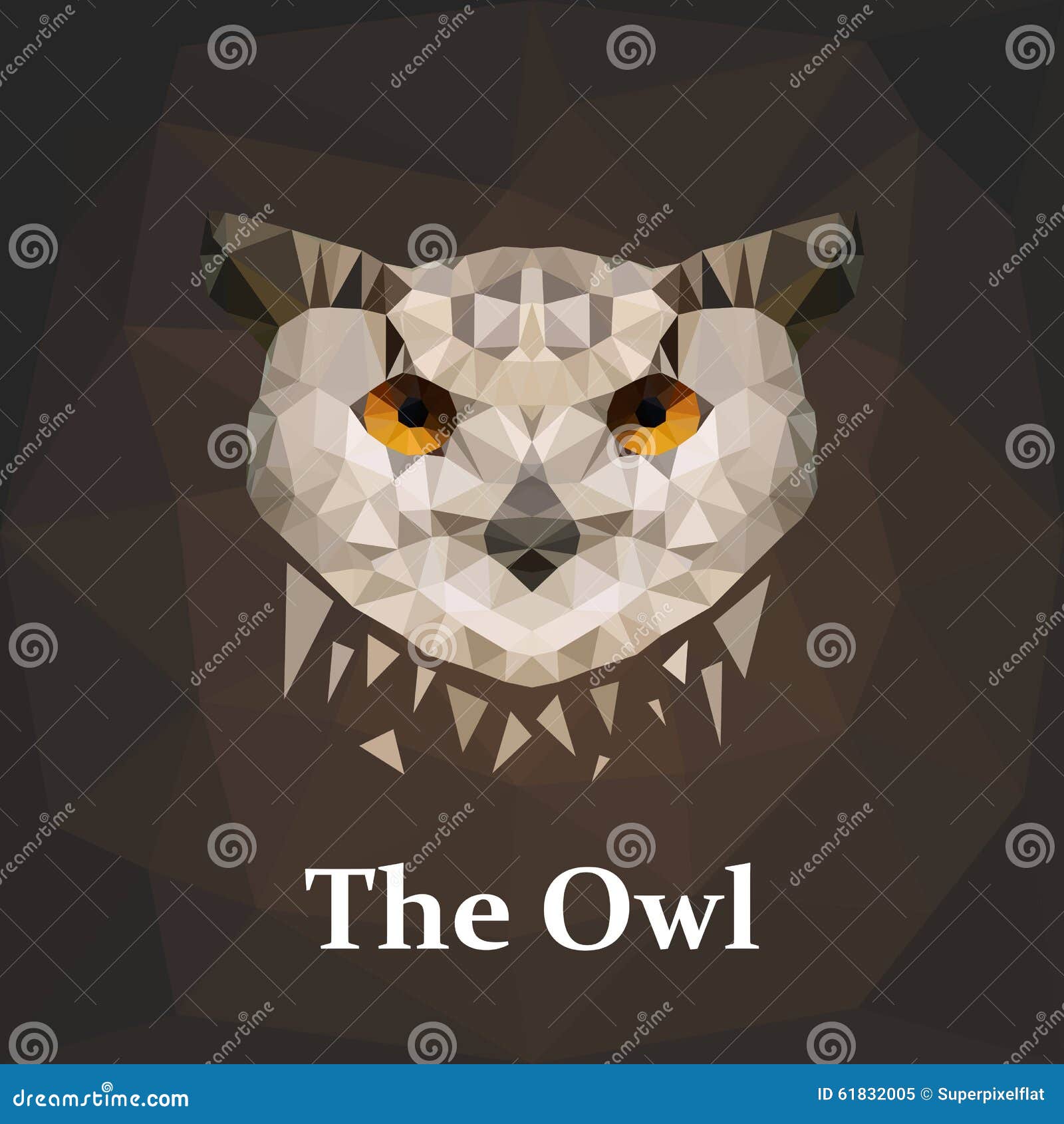 Polygon Vector Owl Head stock vector. Illustration of vector - 61832005