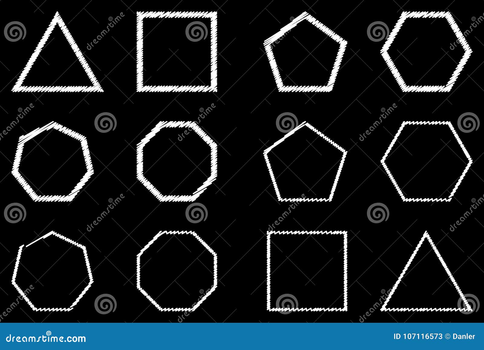 Polygon - vector set stock vector. Illustration of design - 107116573