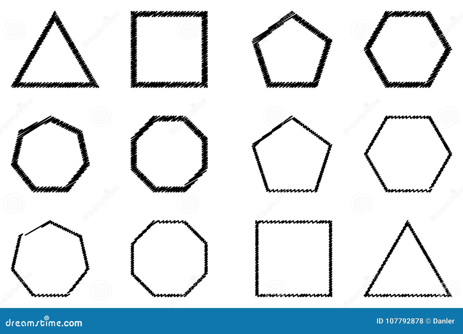 Polygon - vector set stock vector. Illustration of modern - 107792878