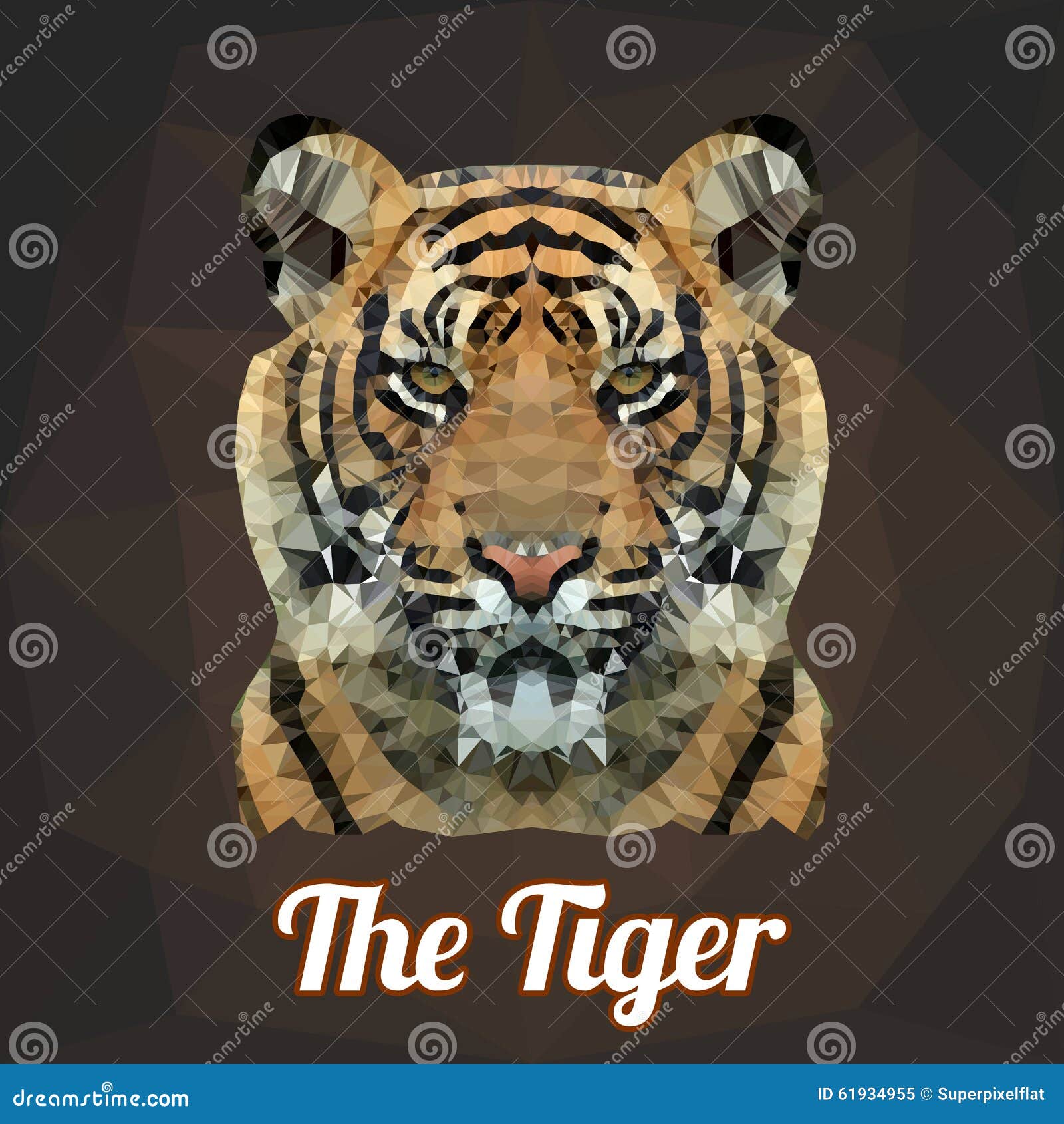 Polygon Vector Tiger Head stock vector. Illustration of wild - 61934955
