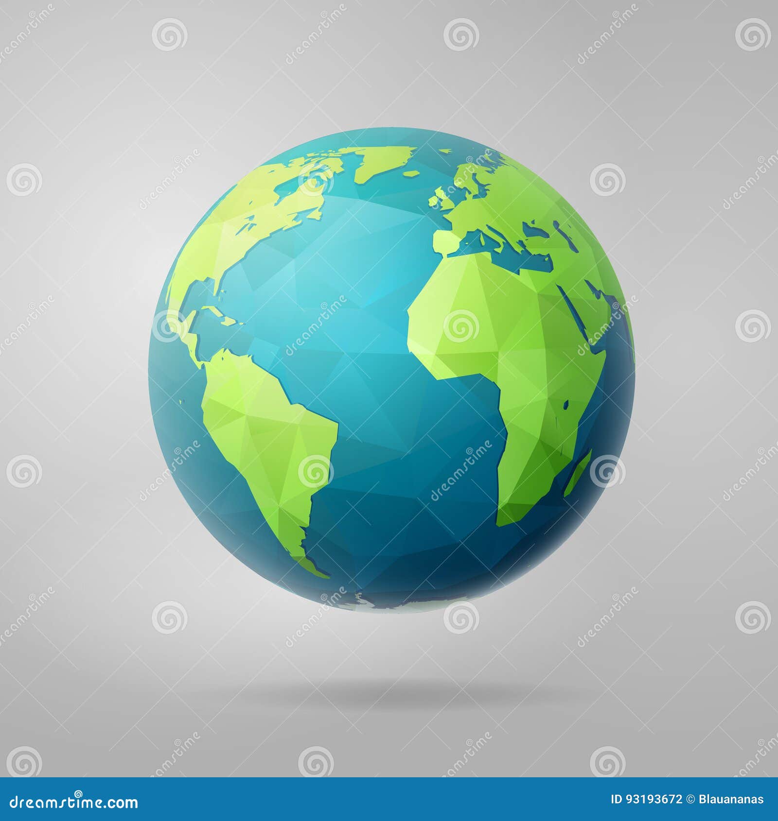 Polygon West Earth Hemisphere on Light Stock Vector - Illustration of ...