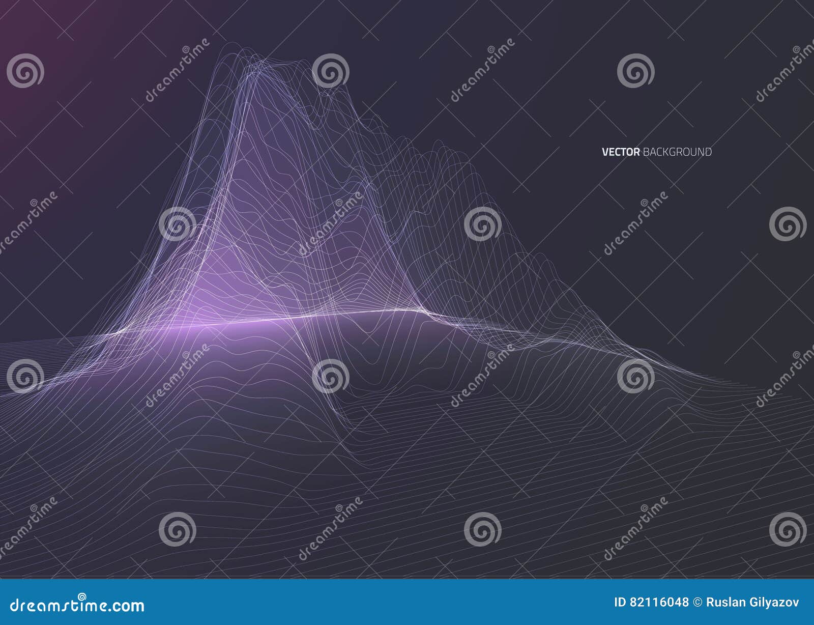 Wireframe Landscape Backgrounds Set. EPS 10 Vector Illustration ...