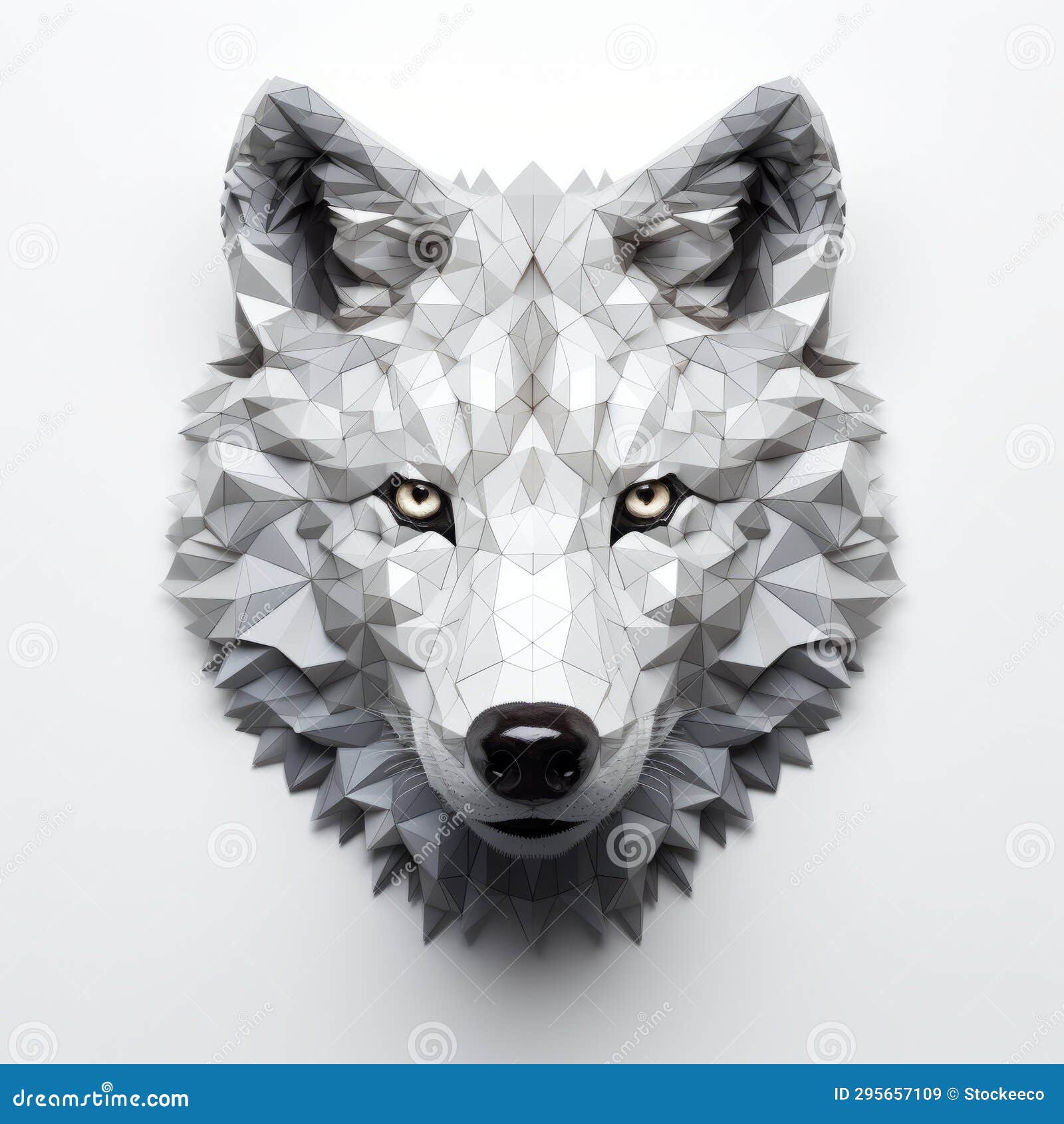 Polygonal 3d Wolf Head Illustration with Minimalist Forms Stock ...