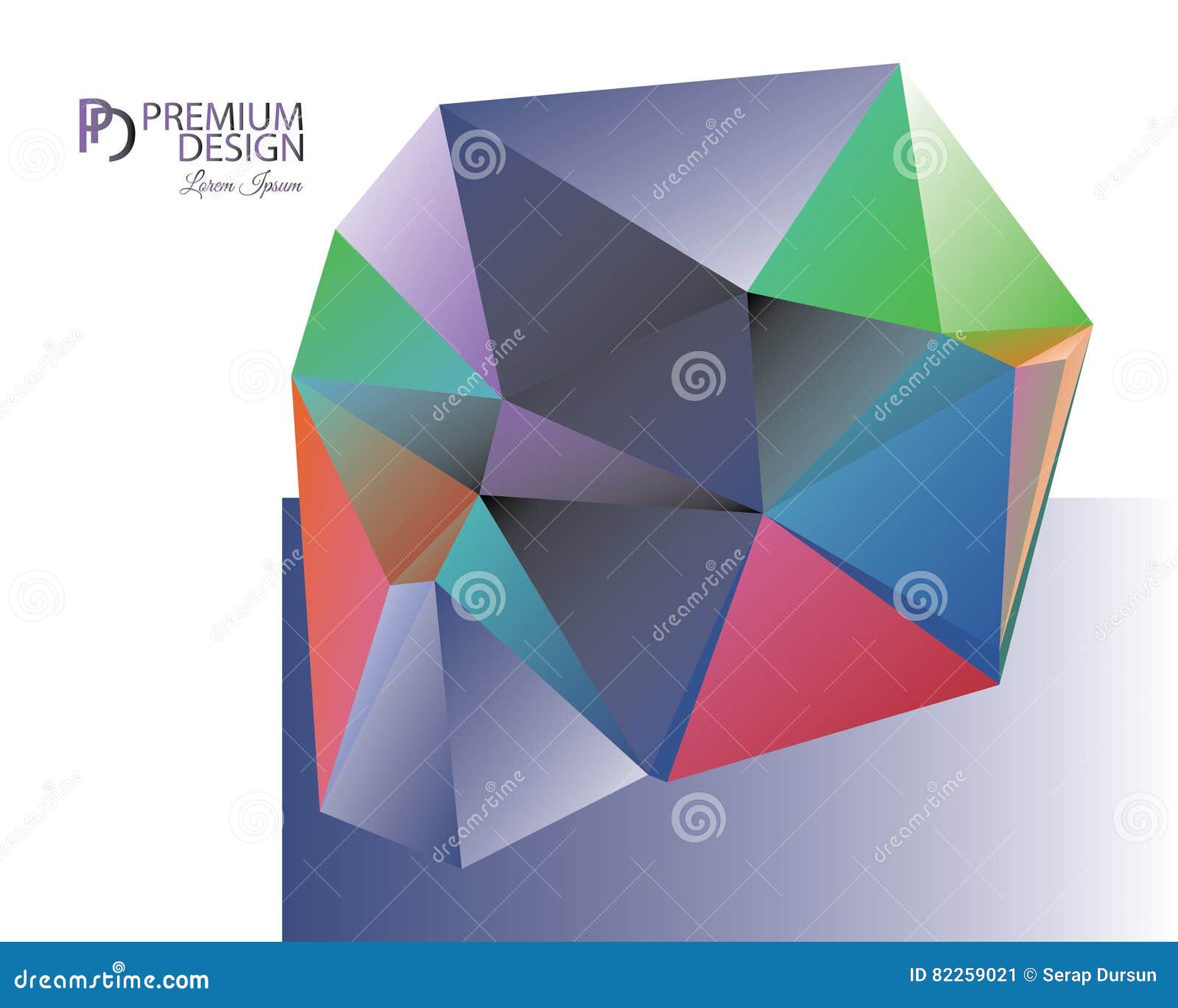 Polygonal Abstract Background and PD Logo Stock Vector - Illustration ...
