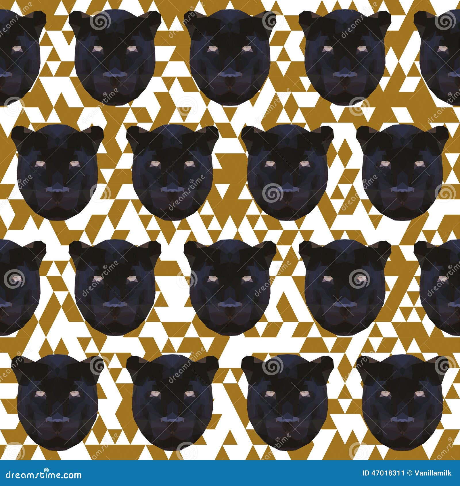 Polygonal Abstract Geometric Panther Seamless Pattern Background Stock ...
