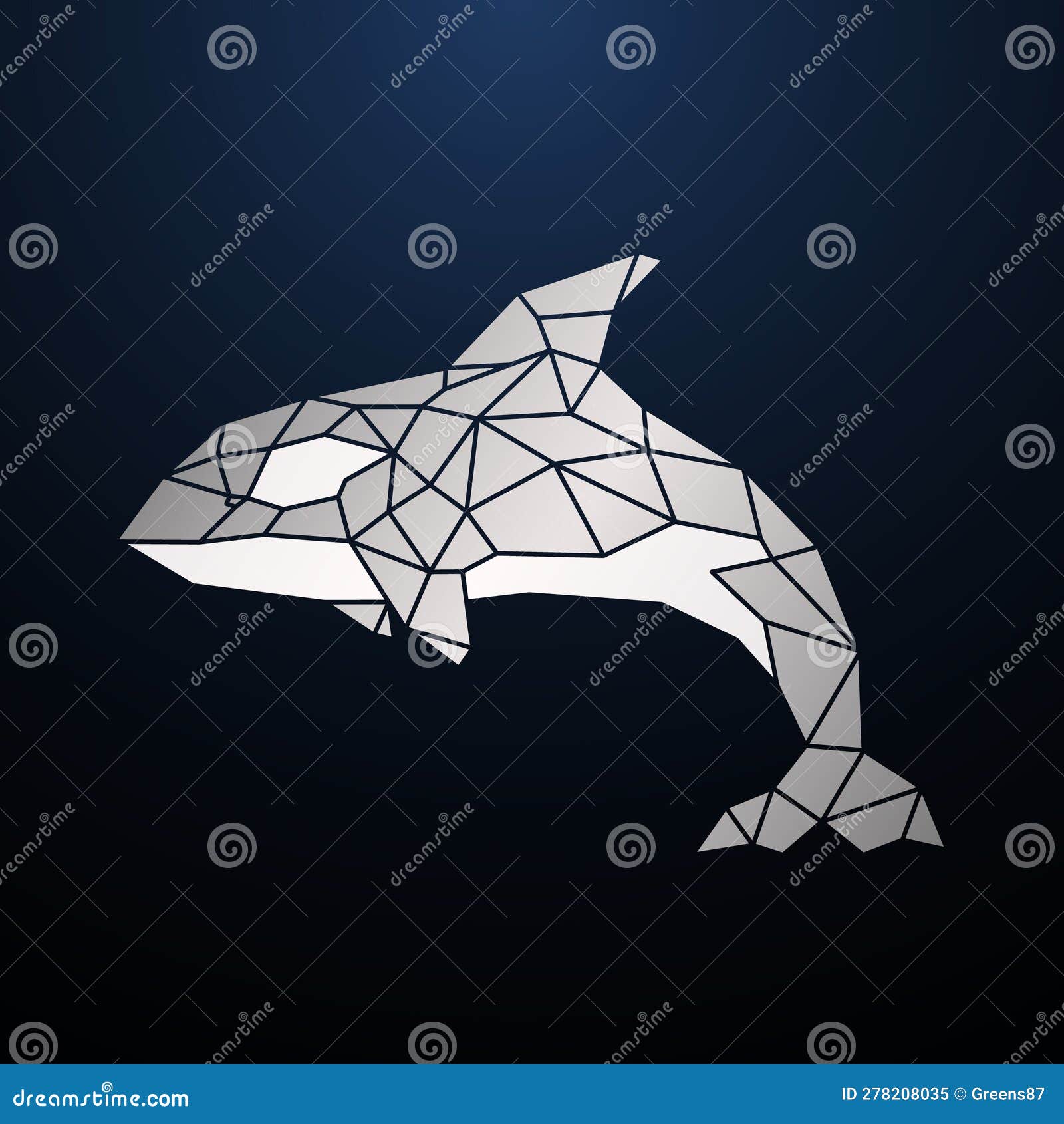 Geometric Orca Silhouette. Cartoon Vector | CartoonDealer.com #240919941