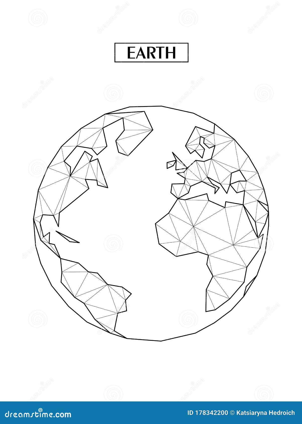 Polygonal Abstract Map of Earth or Globe with Connected Triangular ...