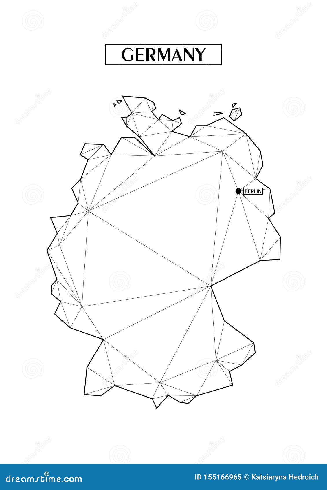 Polygonal Abstract Map of Germany with Connected Triangular Shapes ...