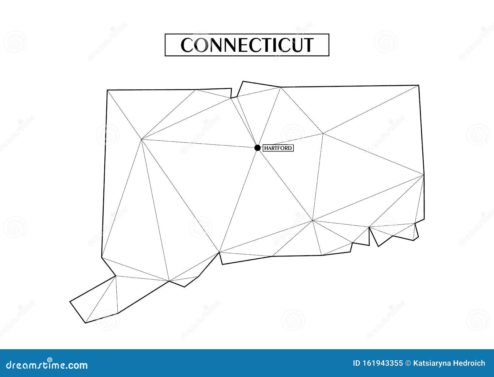 Connecticut Map With Shapes Of Regions. Cartoon Vector | CartoonDealer ...