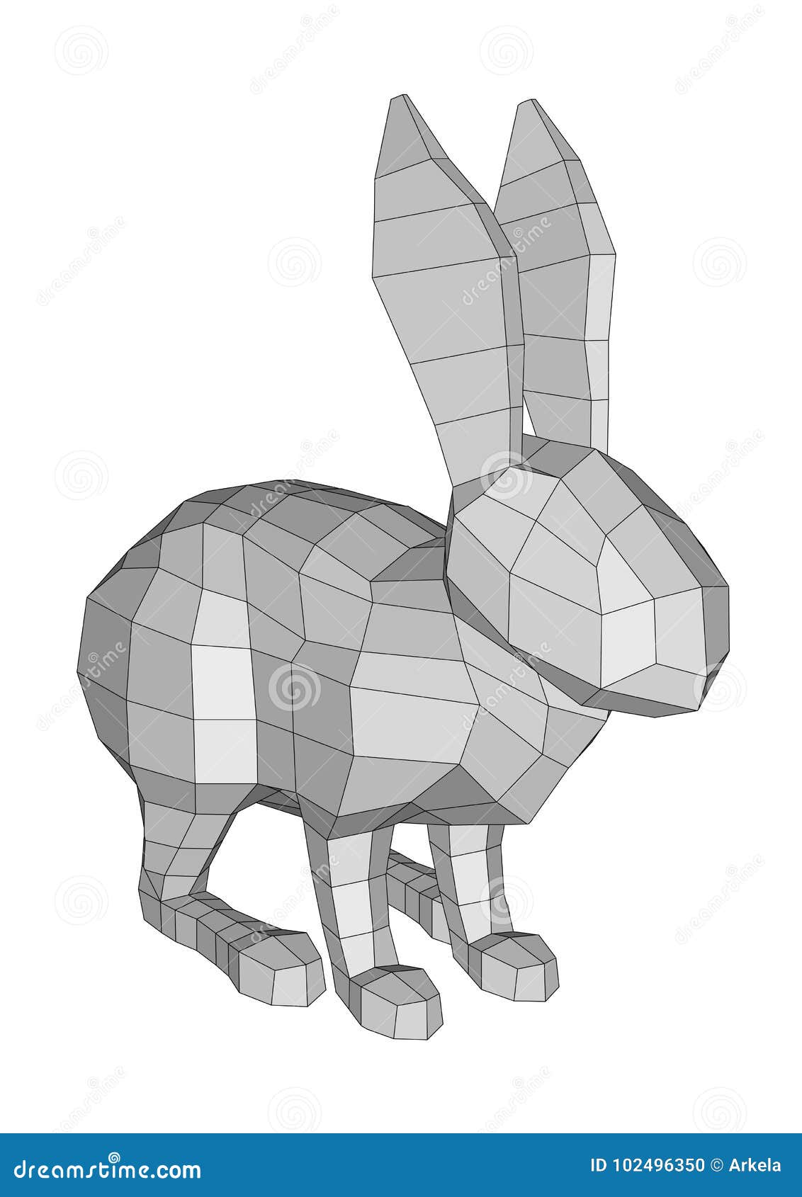 Polygonal abstract rabbit stock vector. Illustration of cute - 102496350