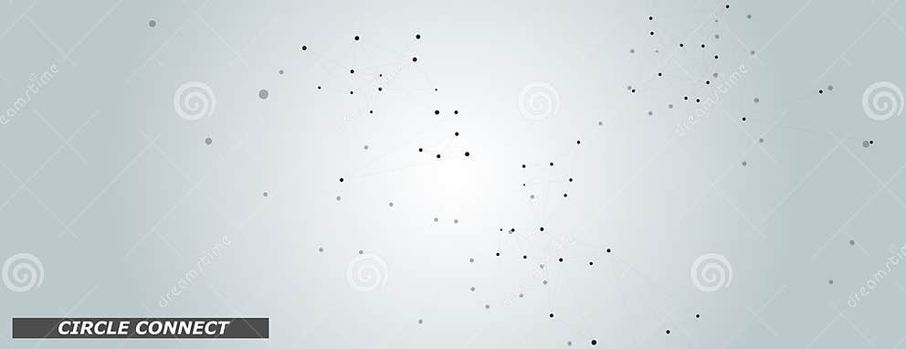 Polygonal Abstract Shapes. Vector Connection Structure. Connected Dots ...