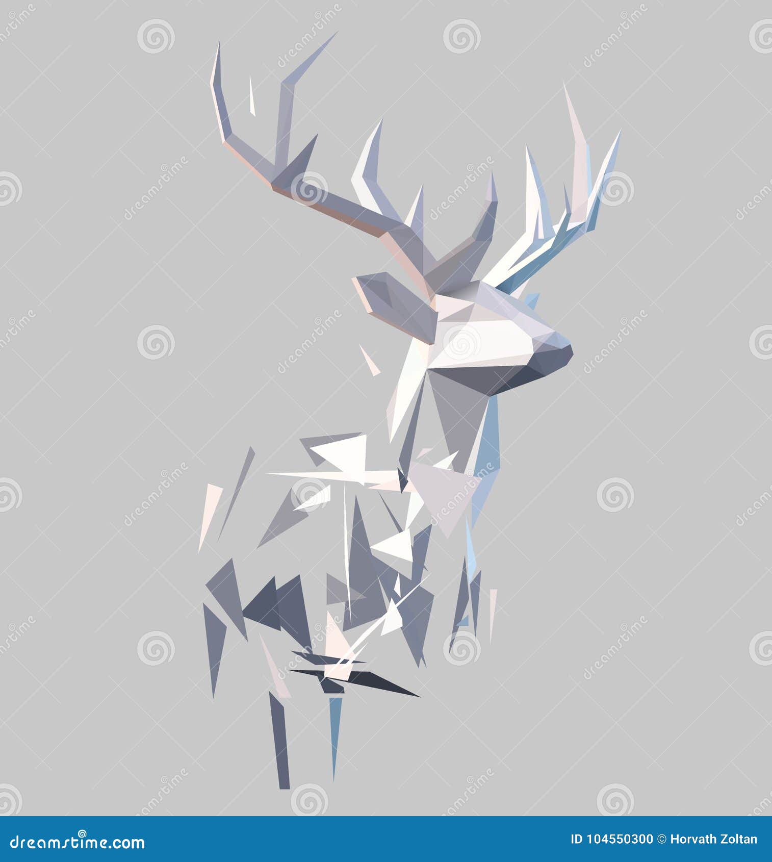 Polygonal abstract stag stock vector. Illustration of head - 104550300