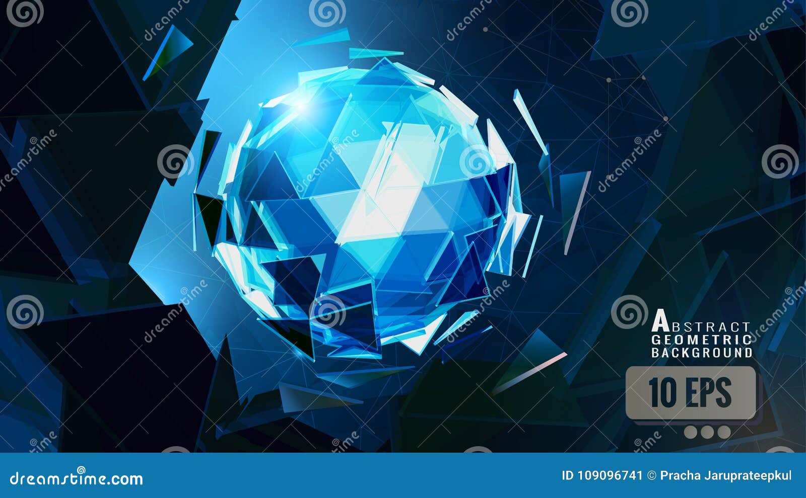 Abstract Triangle Sphere Combine on Polygonal BG Stock Vector ...