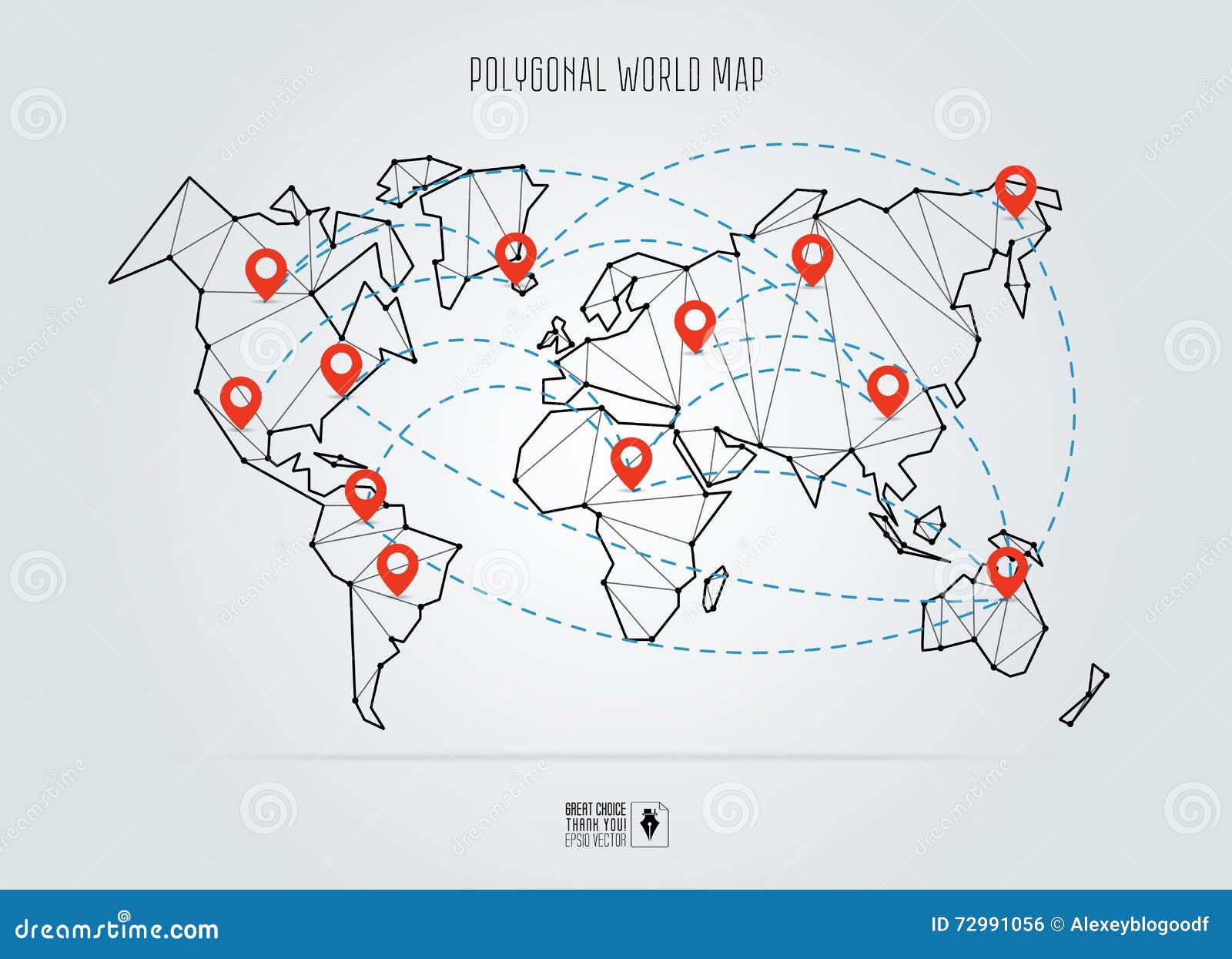Polygonal Abstract World Map. Vector Illustration Stock Vector ...