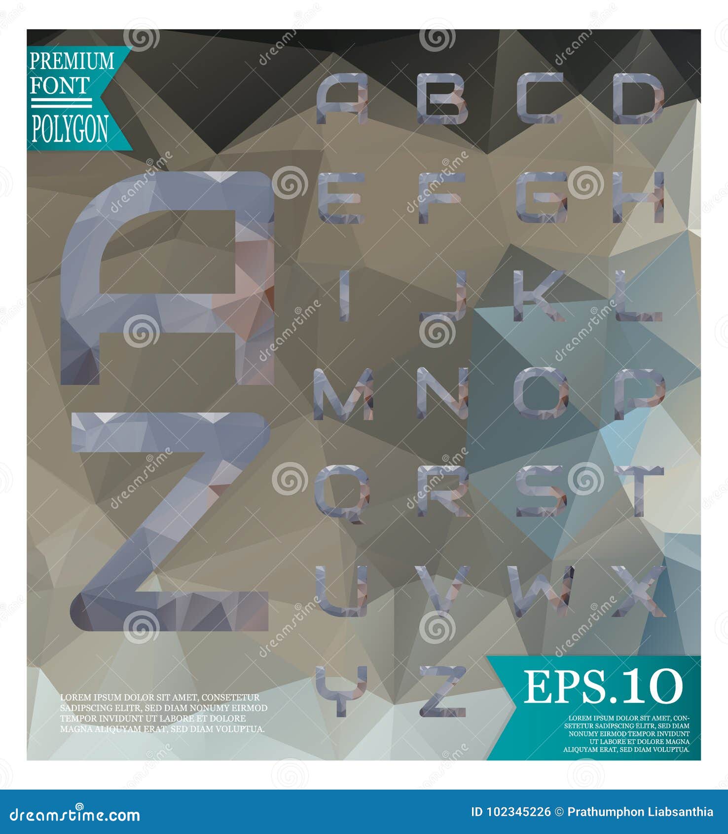Polygonal Alphabat Font Vector and Background Polygonal Stock Vector ...