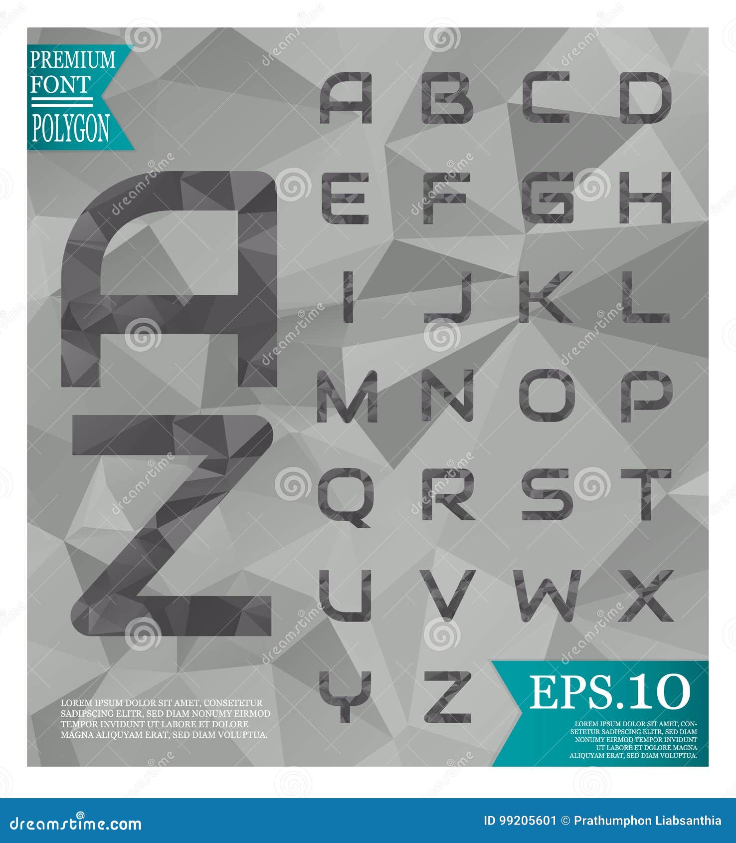 Polygonal Alphabat Font Vector and Background Polygonal , Pale- Stock ...