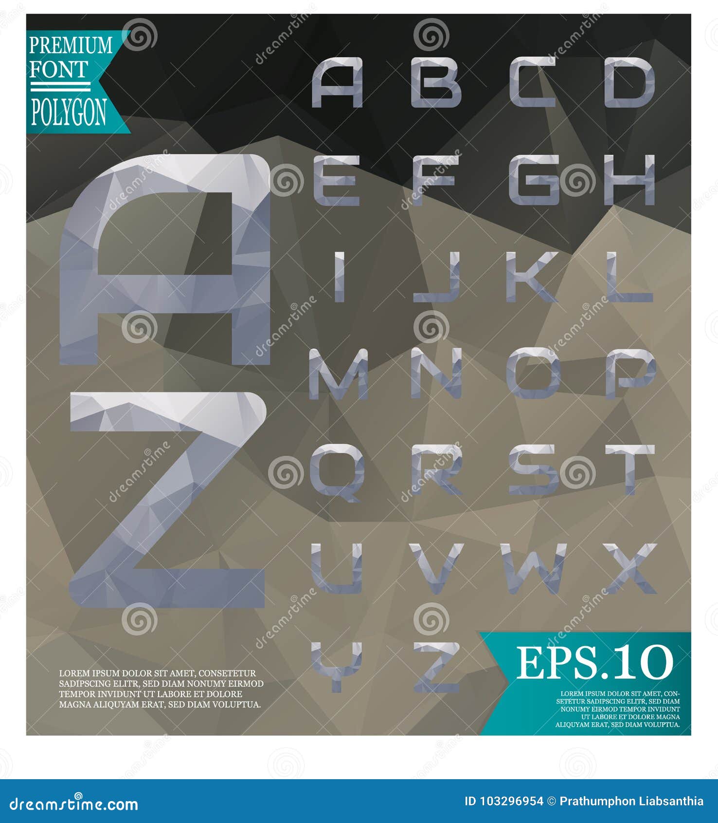 Polygonal Alphabat Font Vector and Background Polygonal , Pale- Stock ...