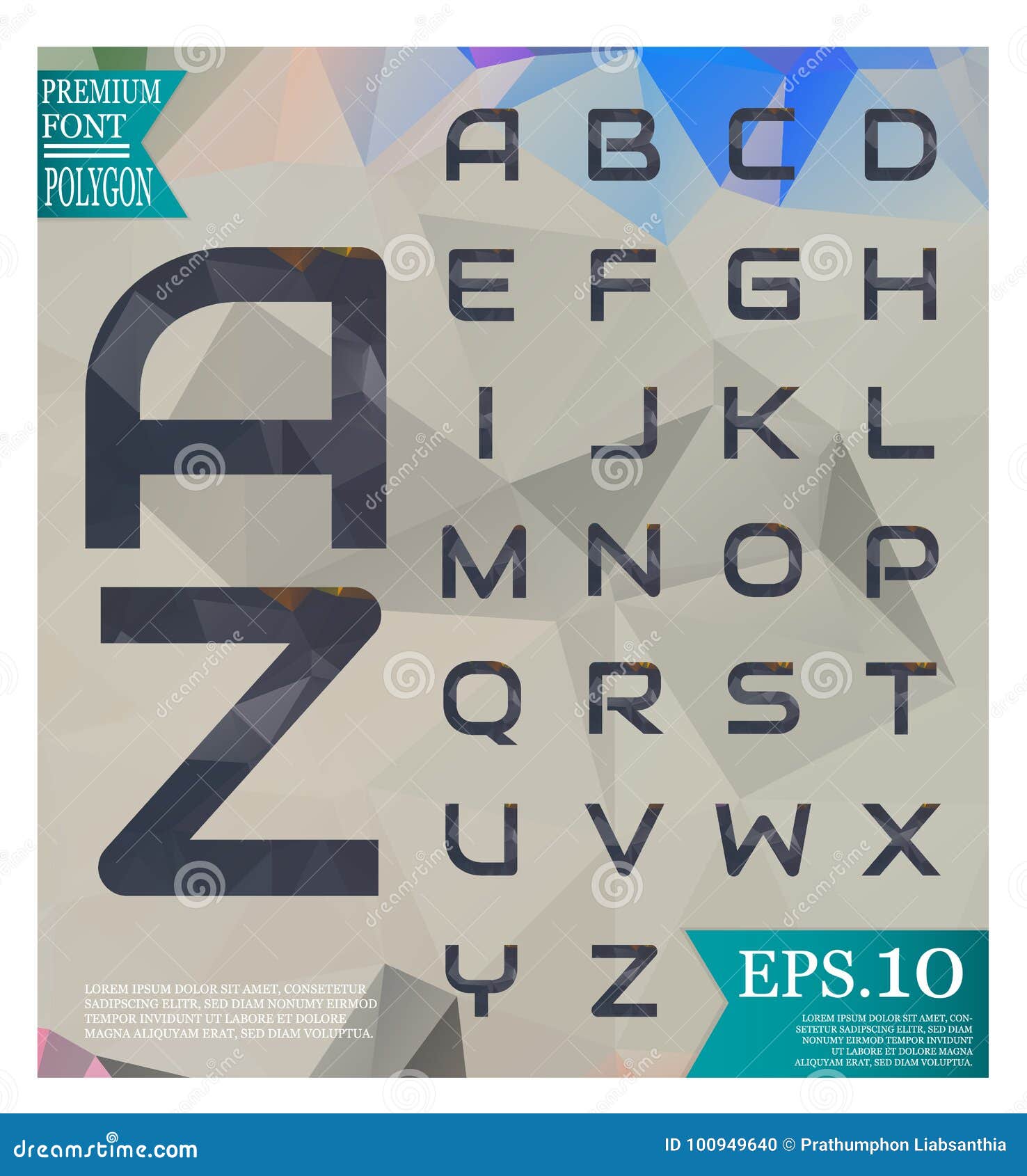 Polygonal Alphabat Font Vector and Background Polygonal , Pale- Stock ...