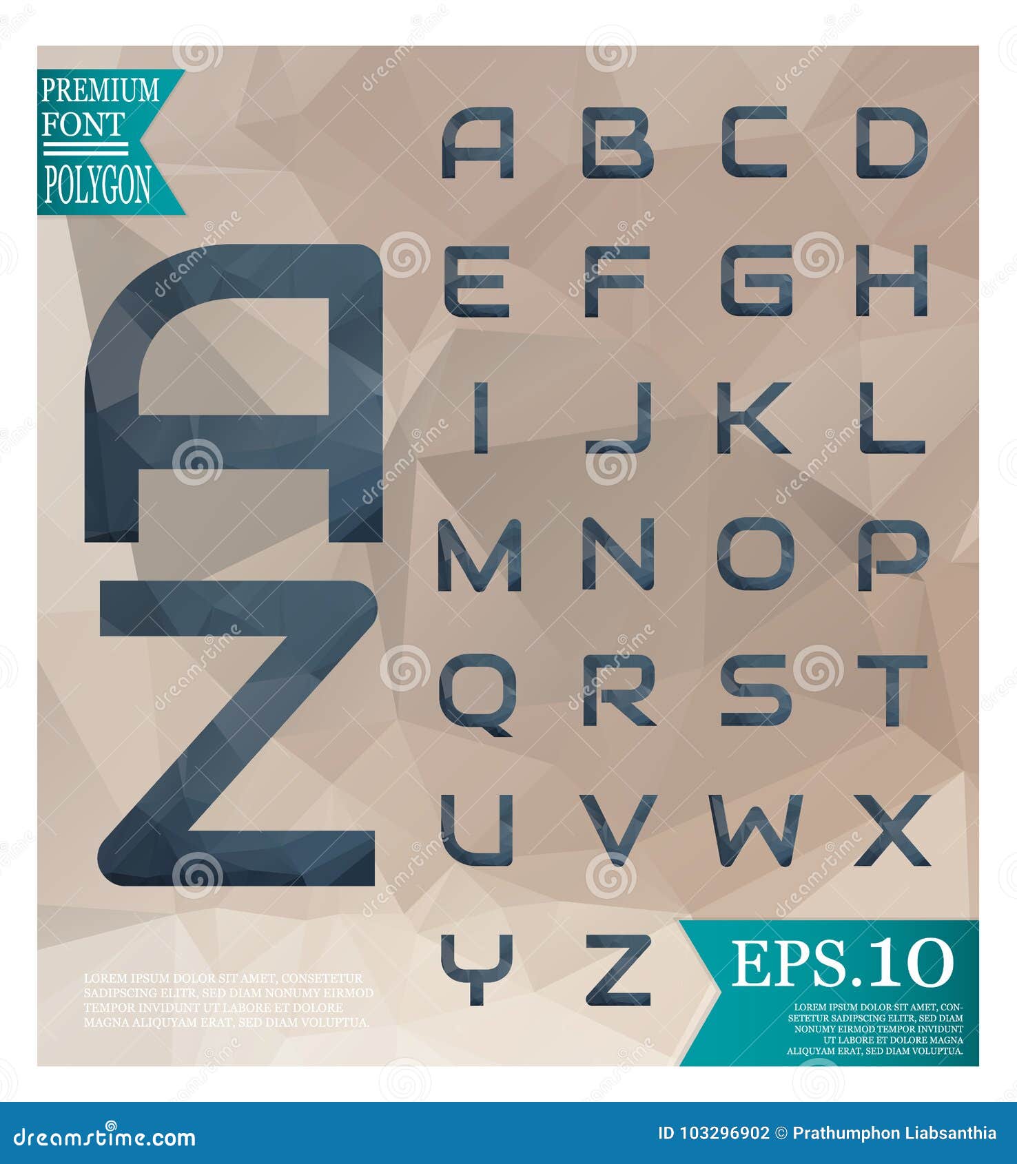 Polygonal Alphabat Font Vector and Background Polygonal , Pale- Stock ...