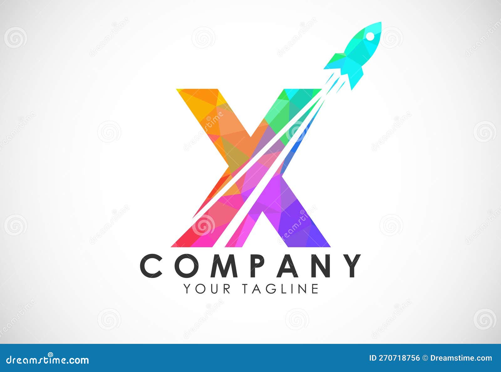 Polygonal Alphabet X with a Rocket Logo Design. Rocket Icon Stock ...