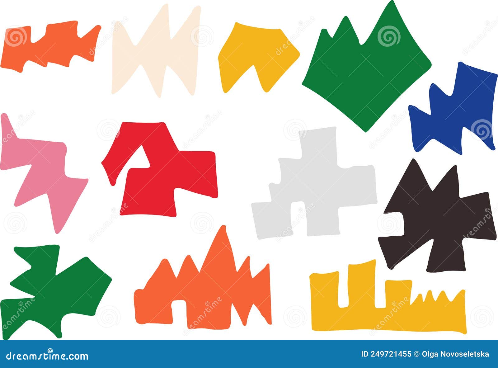 Polygonal Angular Geometric Shape. Irregular Freeform Set Stock Vector ...