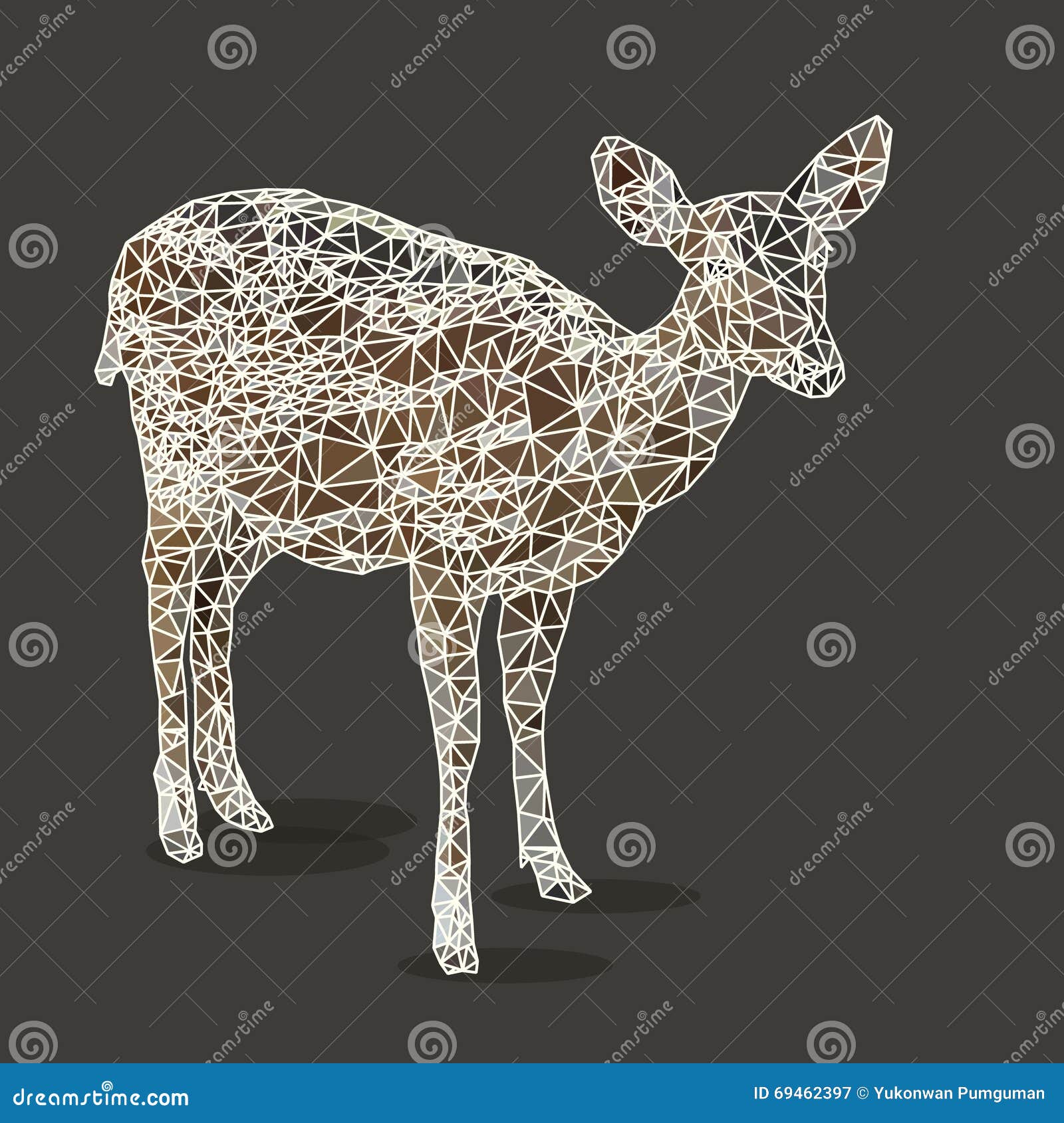 Polygonal Animal, White Deer Polygon Stock Vector - Illustration of ...