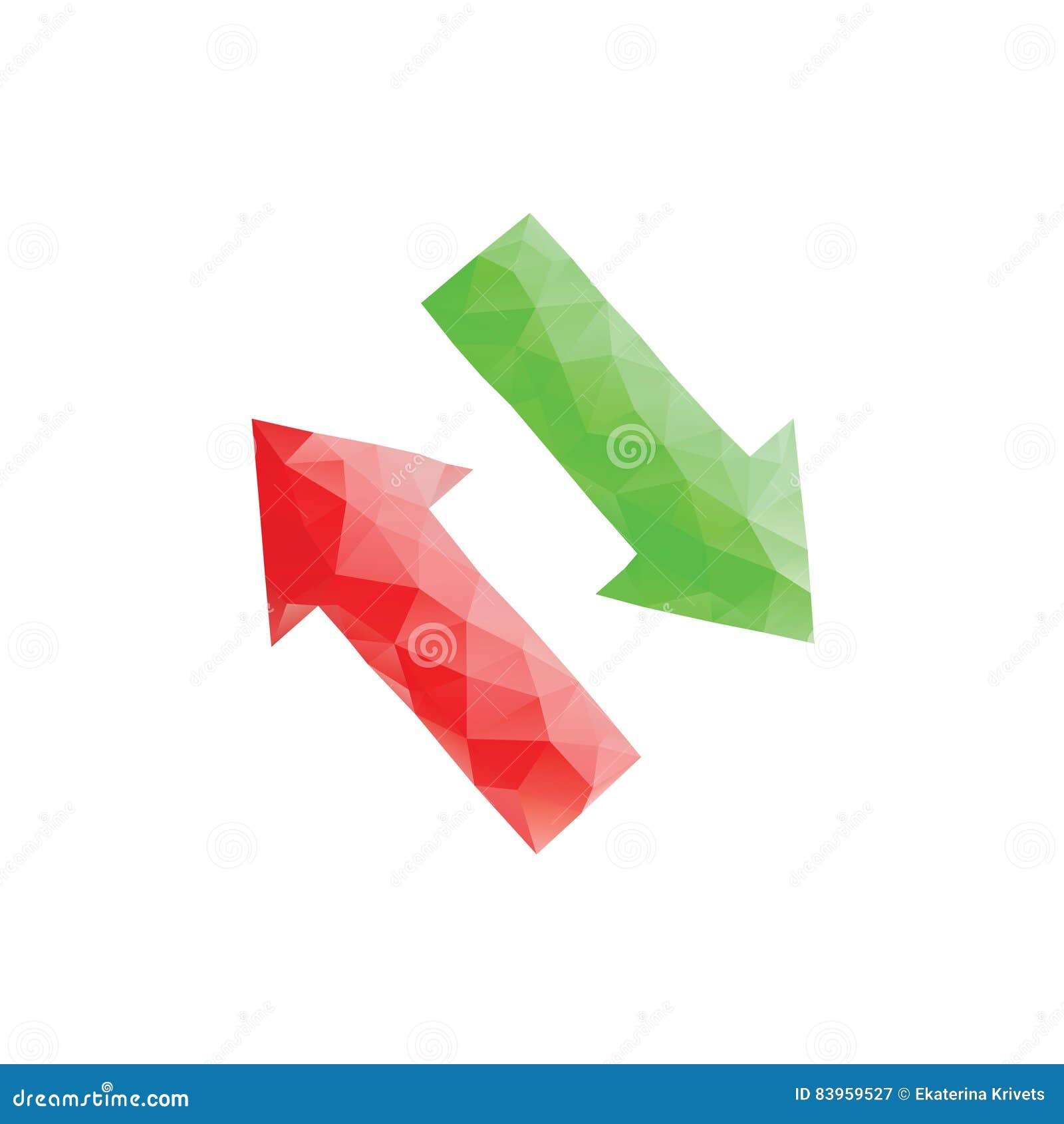 Polygonal arrows isolated stock illustration. Illustration of ...