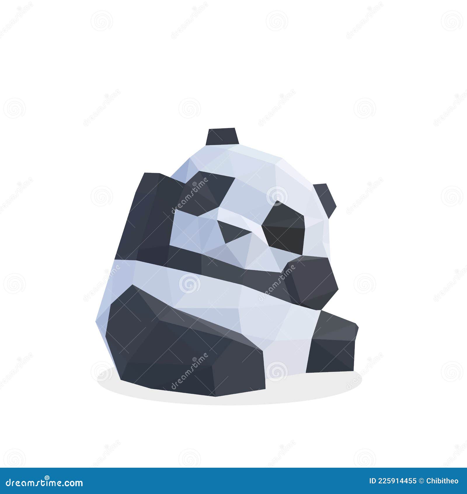 Polygonal Art Image of a Panda. Low Poly Cute Panda Stock Vector ...