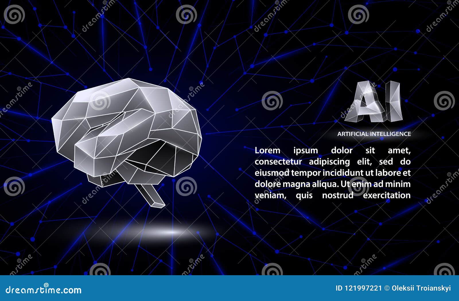 Polygonal Artificial Intelligence Conceptual Banner With A Low Poly ...