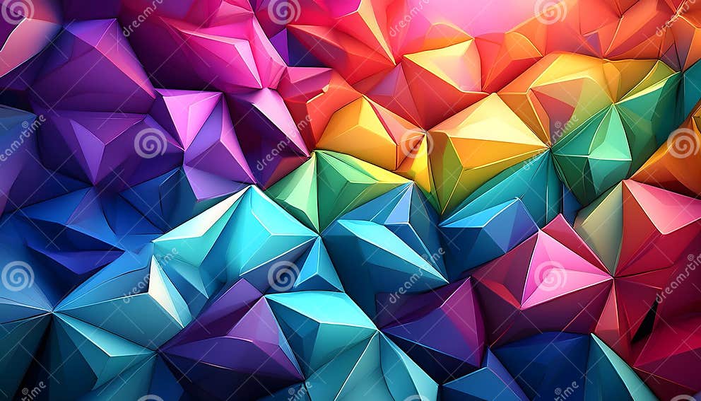 A Polygonal Background Using Sharp-edged, Multi-colored Shapes in a ...