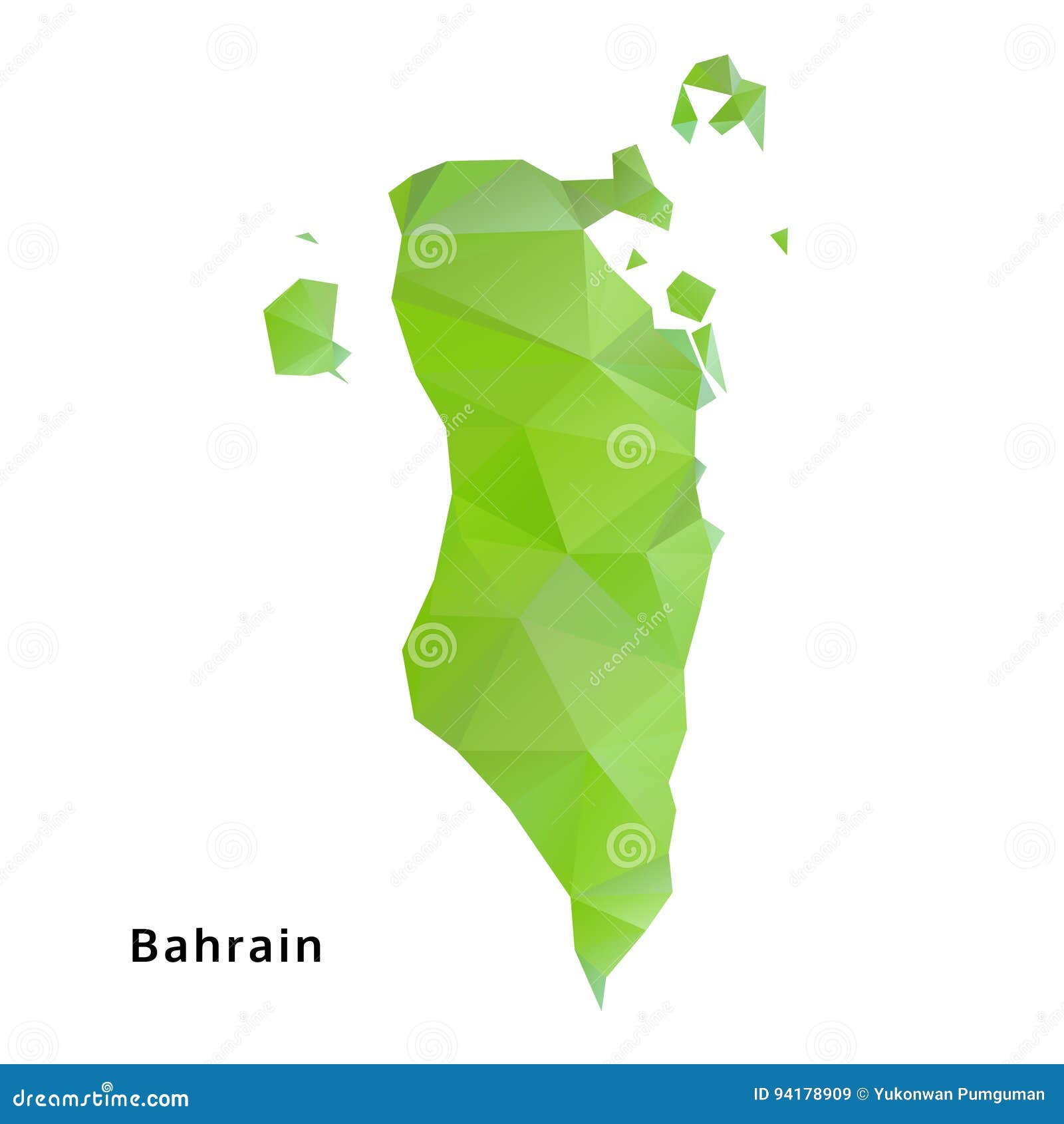 Polygonal Bahrain Map, Polygon Geometric Map, Vector Stock Vector ...