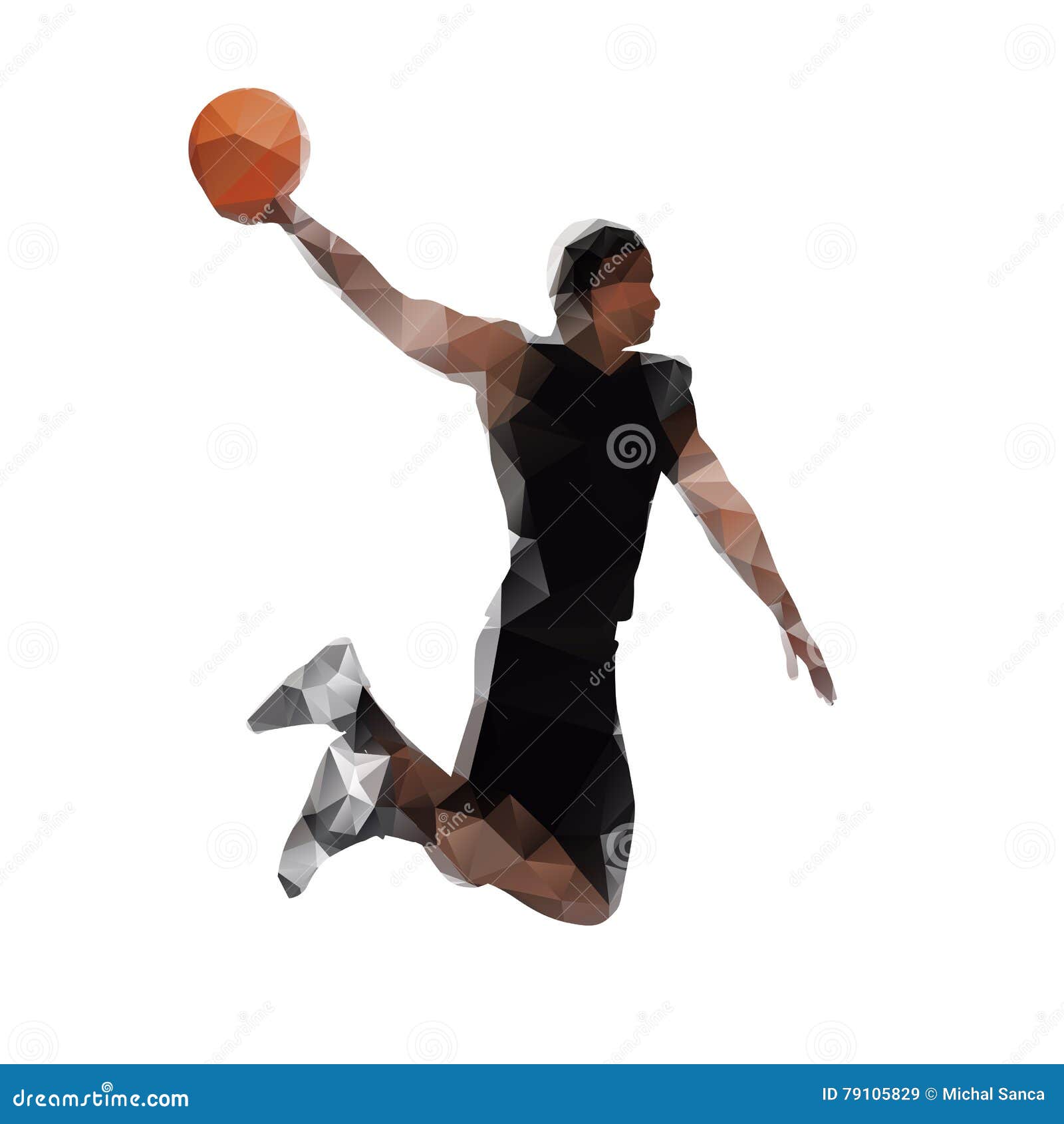 Polygonal Basketball Player Stock Vector - Illustration of activity ...