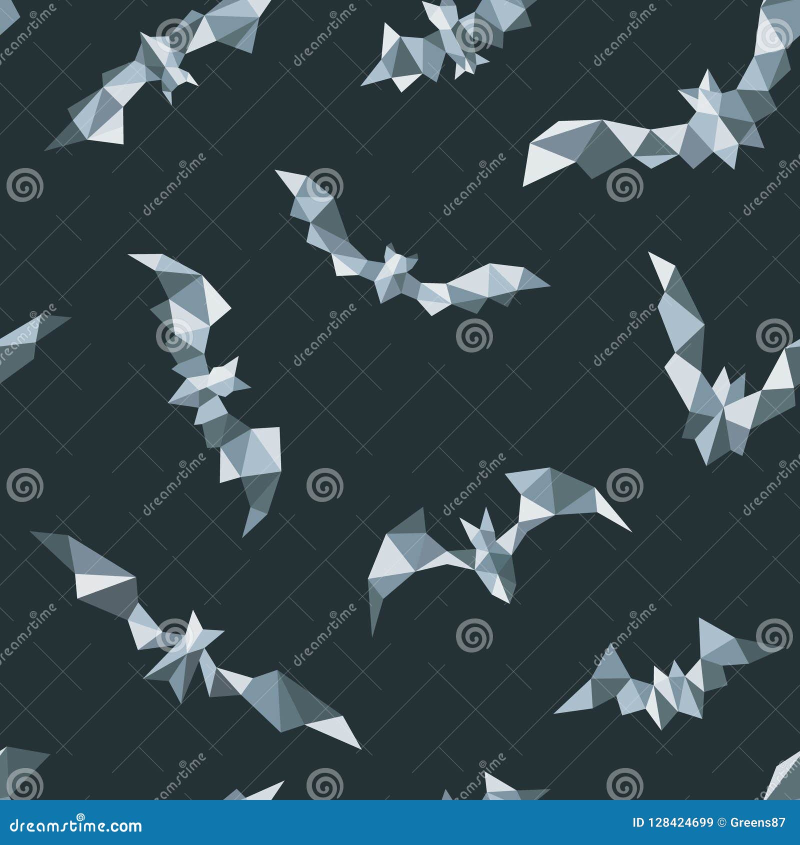 Polygonal Bat Seamless Pattern. Stock Vector - Illustration of outline ...