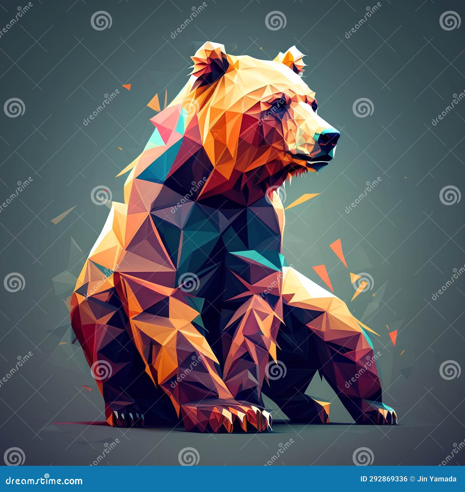 Polygonal Bear. Abstract Low Poly Bear. Vector Illustration Stock ...