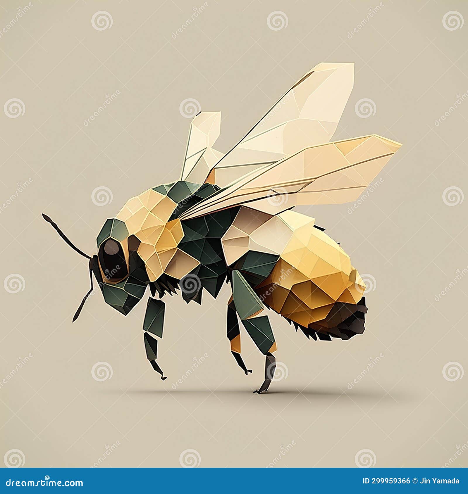 Polygonal Bee, Low Poly Style, Vector Illustration Eps10 Stock ...