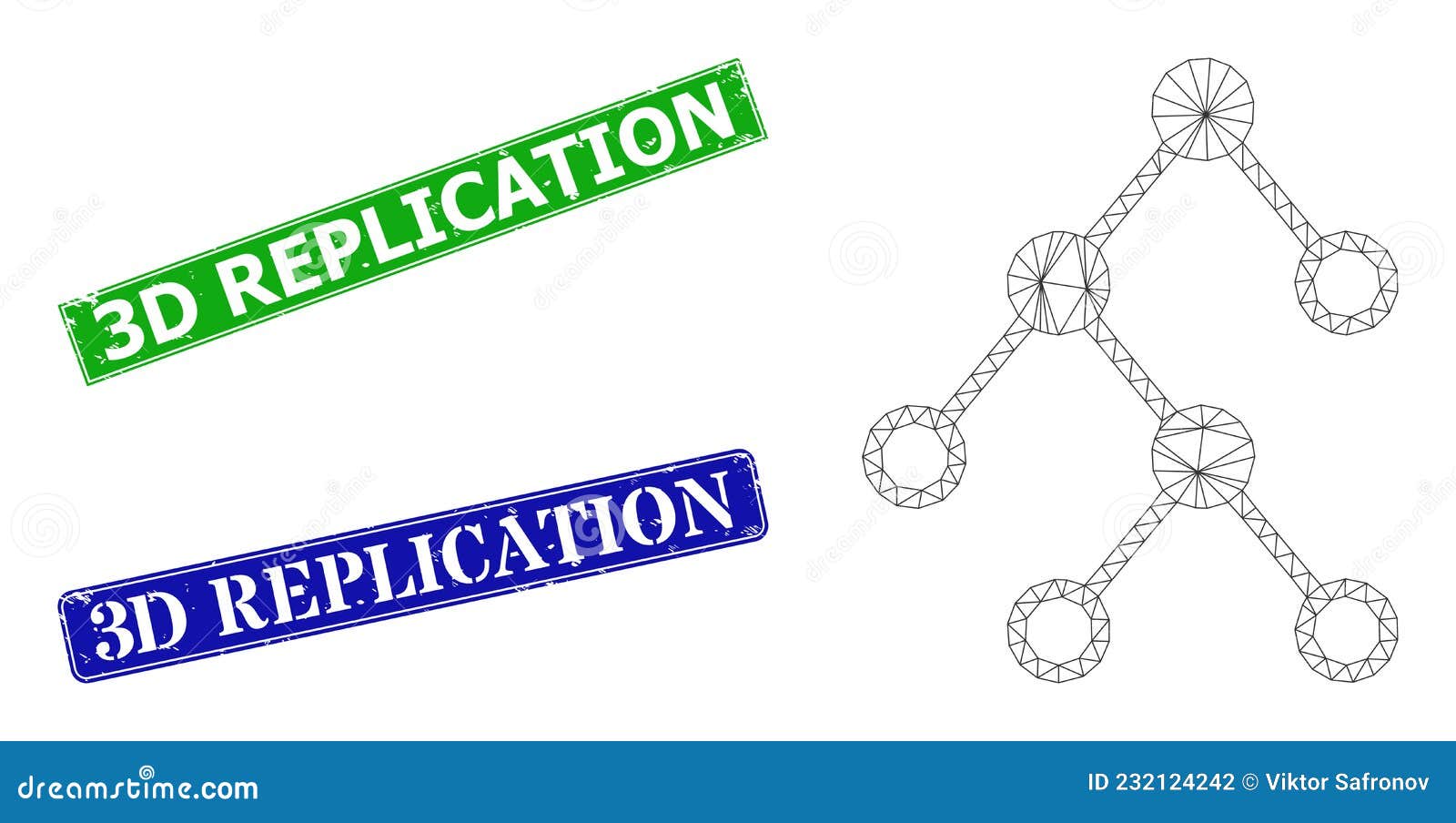 Rubber 3D Replication Seals and Triangle Mesh Binary Chart Nodes Icon ...