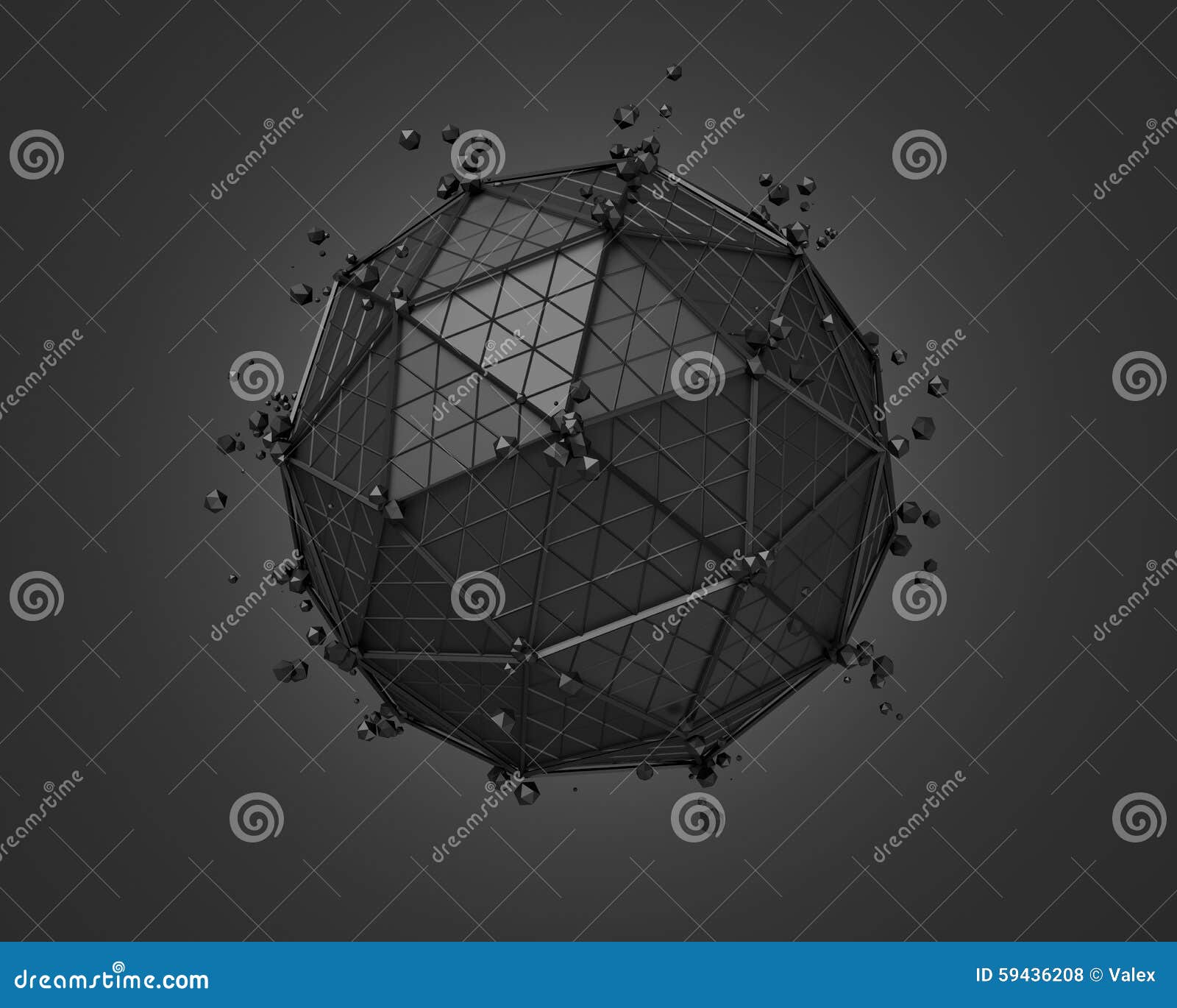 Black 3D Sphere With Dotted Texture On White Background. Design Element ...