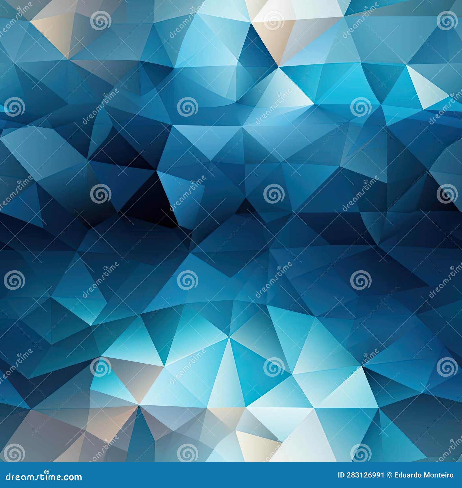 Polygonal Blue Background with Multidimensional Shading and Luminous ...