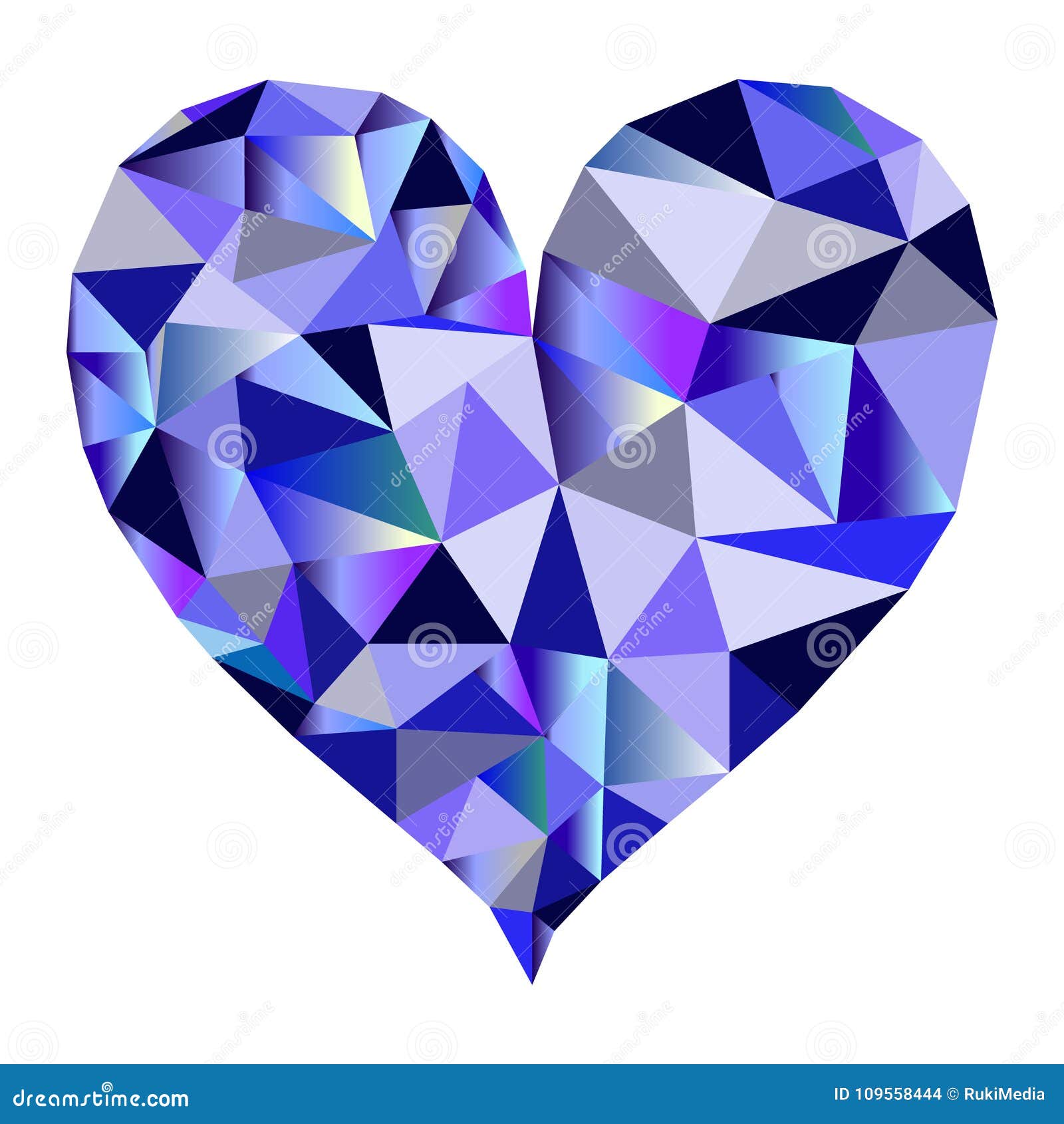 Polygonal Blue Heart Vector Stock Vector - Illustration of cartoon ...