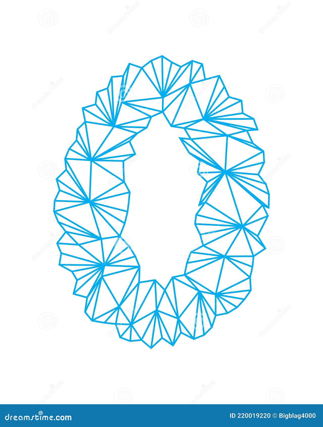 Polygonal Blue Outline Font.Lowercase Vector Letter. Stock Vector ...